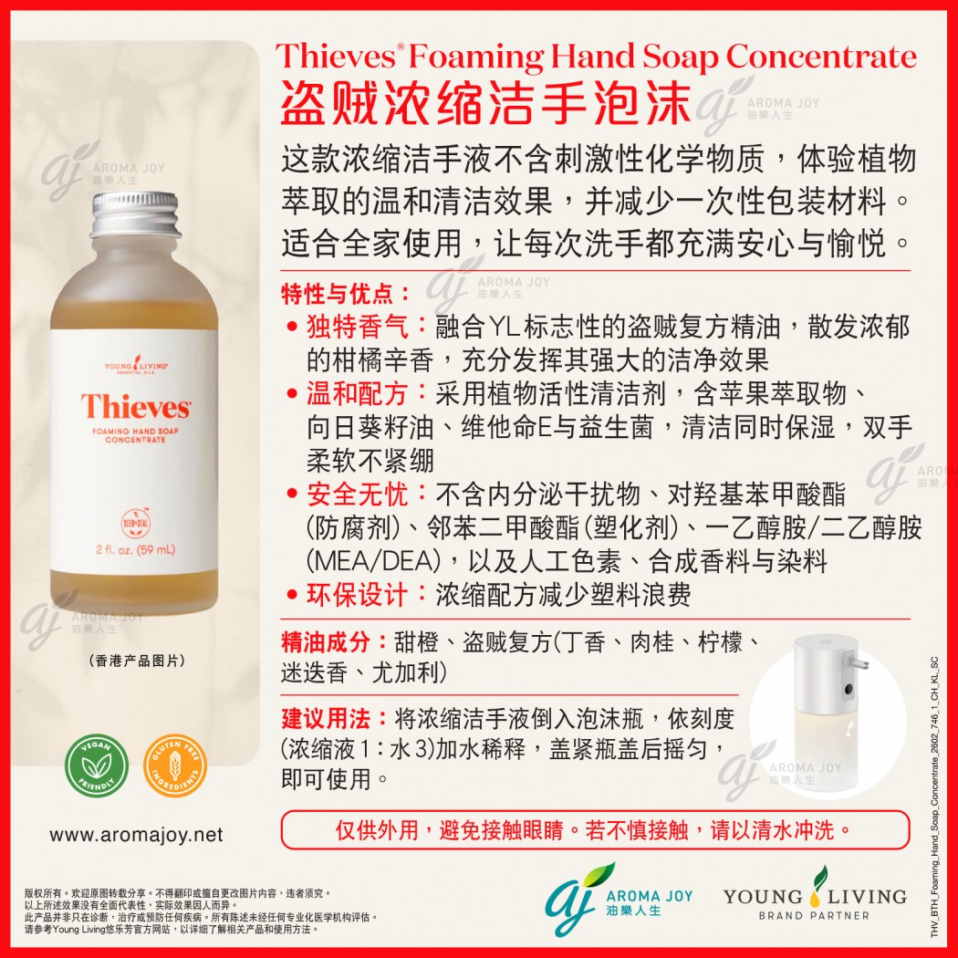 Thieves Foaming Hand Soap Concentrate 盜賊濃縮泡沫潔手液